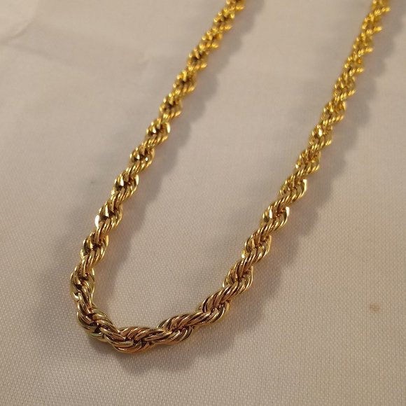 Accessories | Mens Long 24 18k Gold Filled Twisted Rope Snake Chain ...